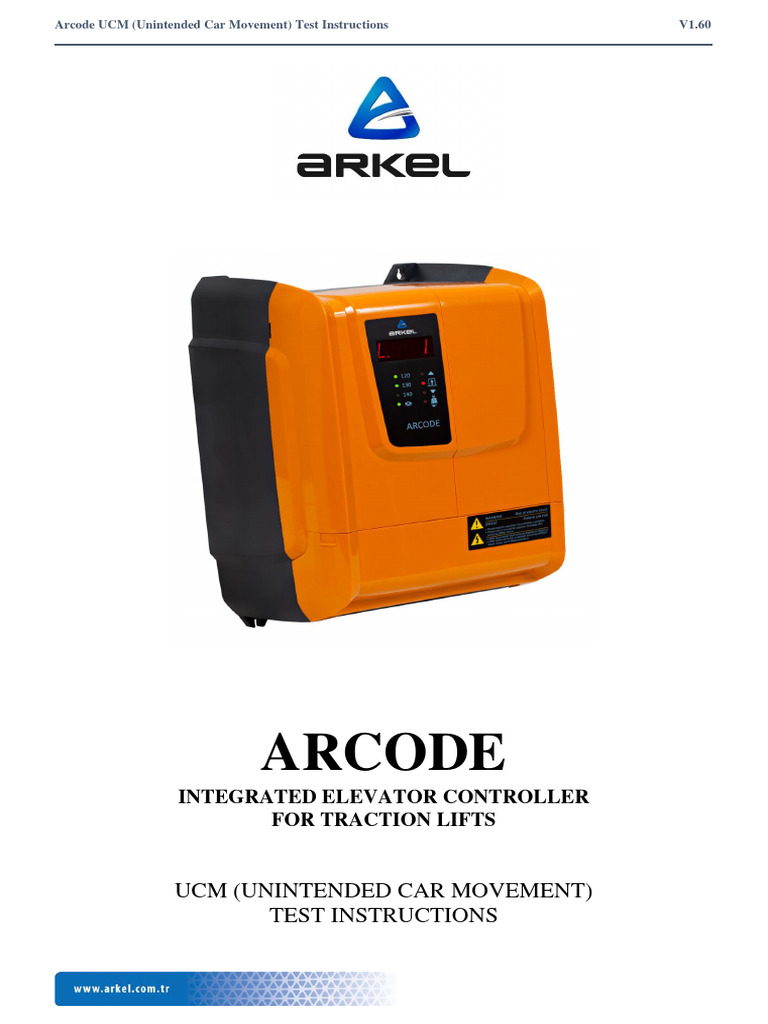 Arcode UCM (Unintended Car Movement) Test Instructions.V160.en | PDF