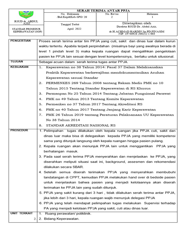 2023 Serah Terima Ppja | PDF