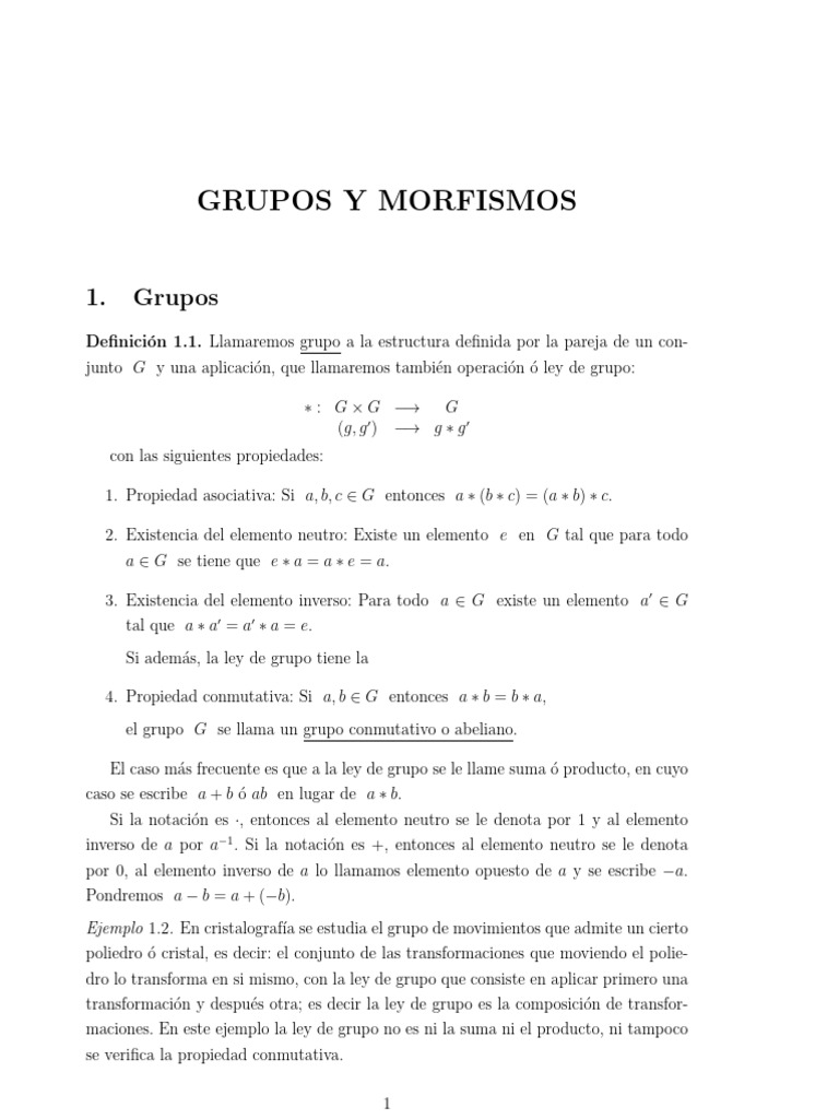 Álgebra Tema 1 Grupos y Morfismos | PDF | Grupo (Matemáticas) | Álgebra