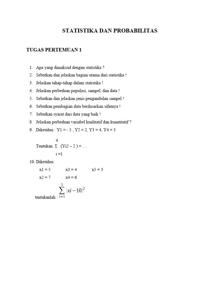 Tugas 123 Statistika Dan Probabilitas | PDF | Metode & Bahan Ajar | Komputer