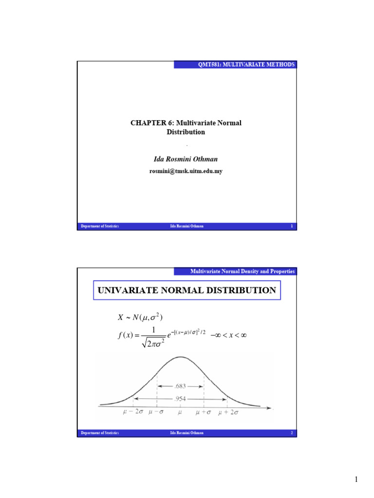 Chapter6 (Multivariate Normal Distribution) | PDF | Standard Deviation ...