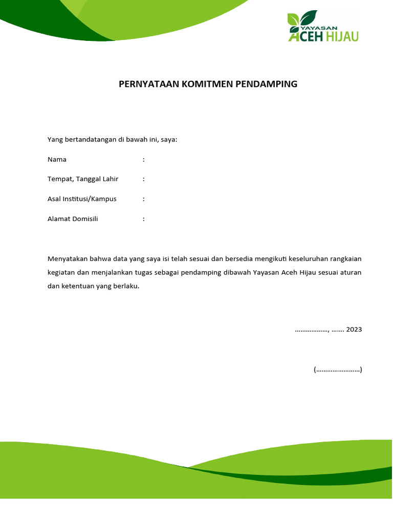 Pernyataan Komitmen | PDF | Ilmu Sosial