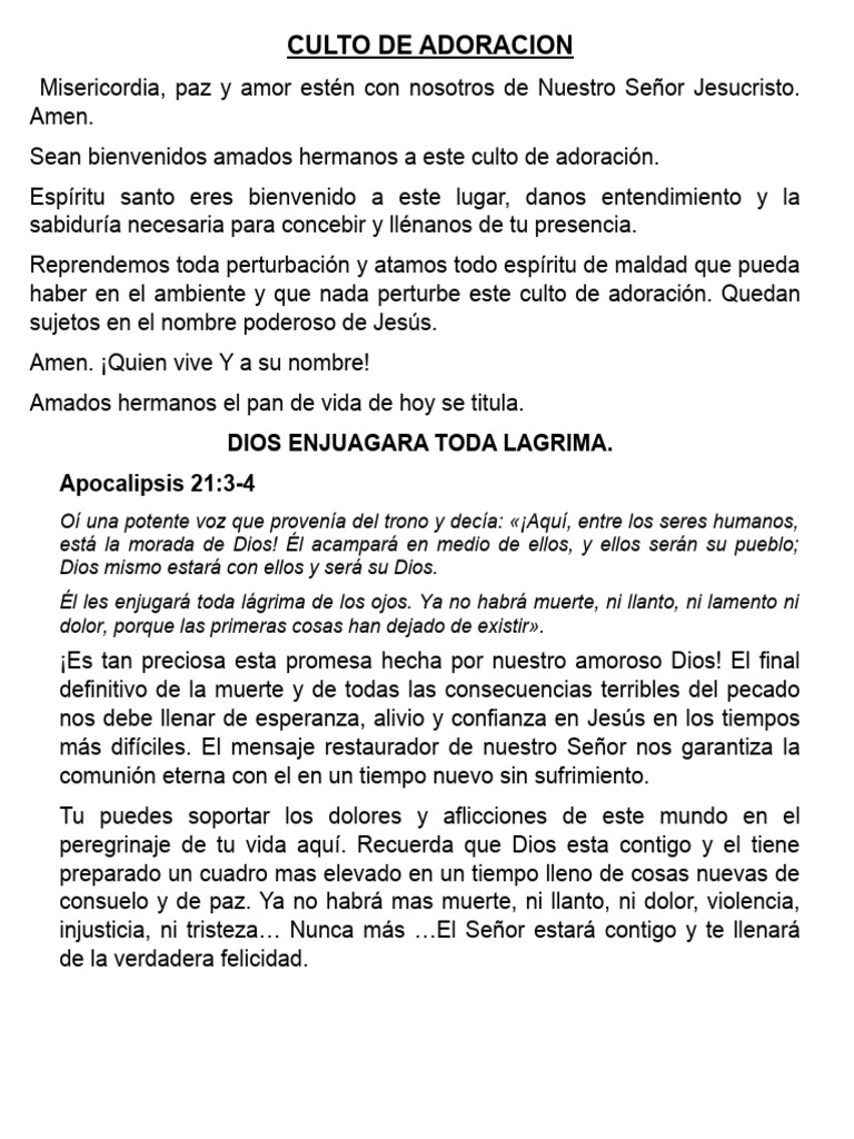 Dios Enjuagara Toda Lagrima Ely | PDF