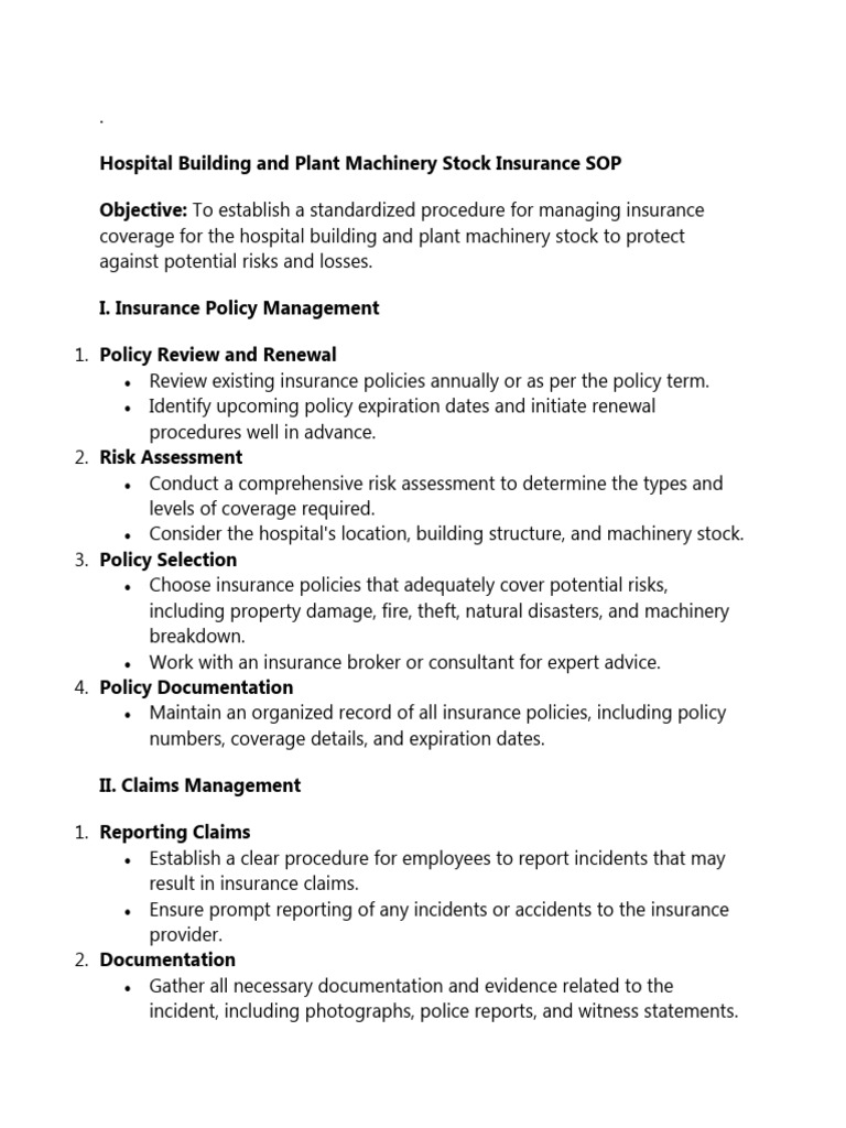 SOP For Insurance | PDF