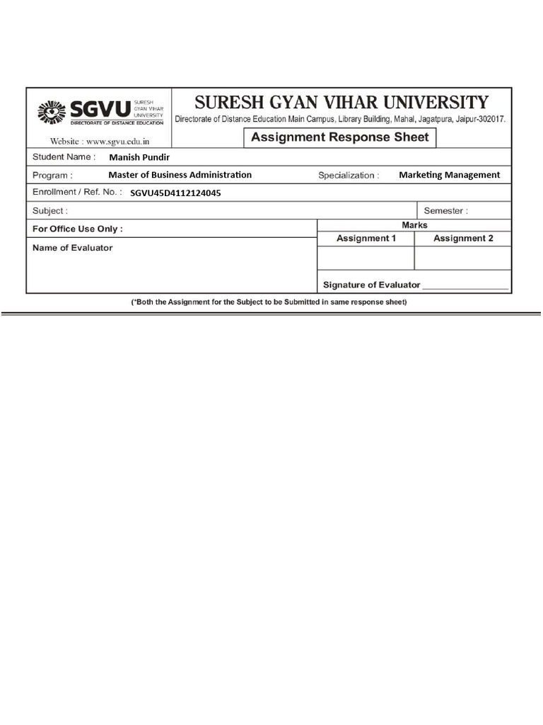 Assignment For Mba Marketing | PDF | Strategic Management | Marketing