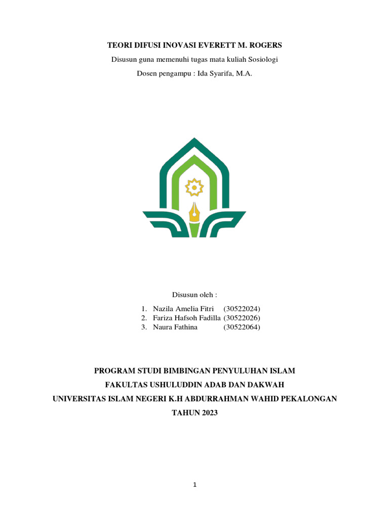 Teori Difusi Inovasi Everett M | PDF