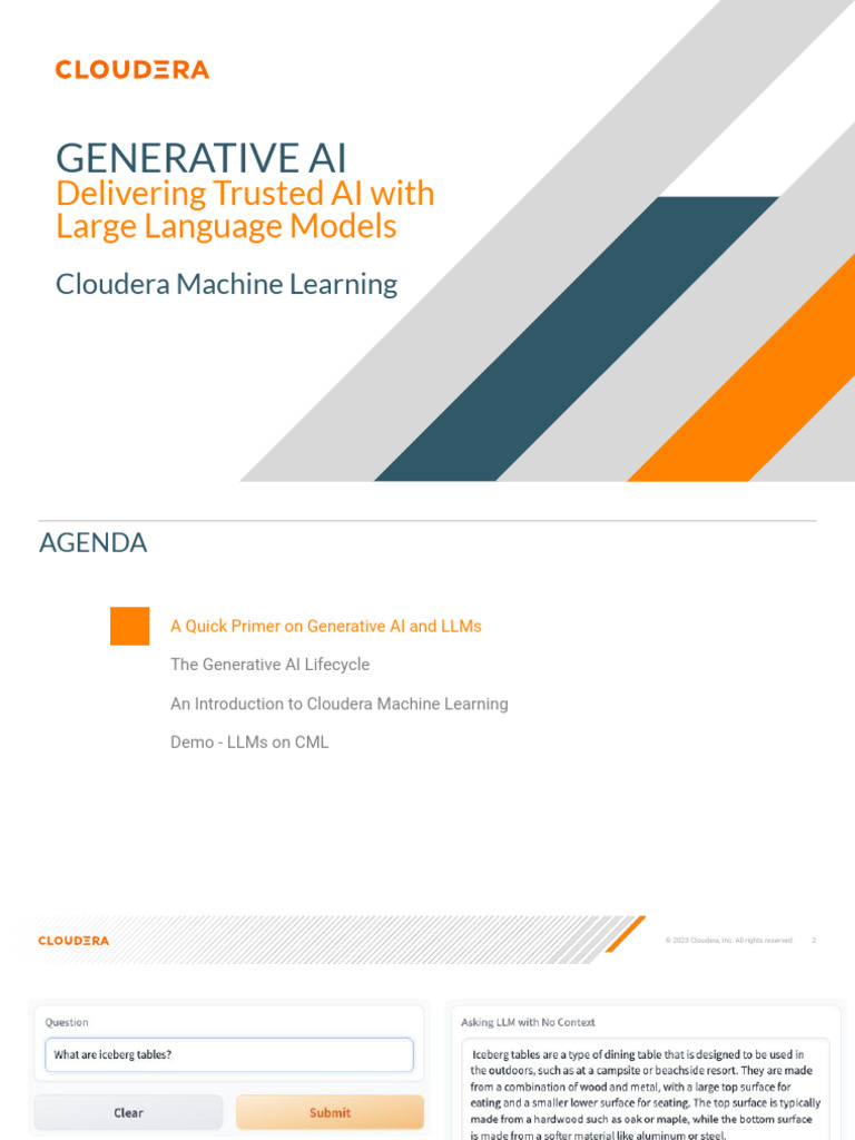 Generative AI - Delivering Trusted LLMs With Cloudera Machine Learning - Fajar M. | PDF