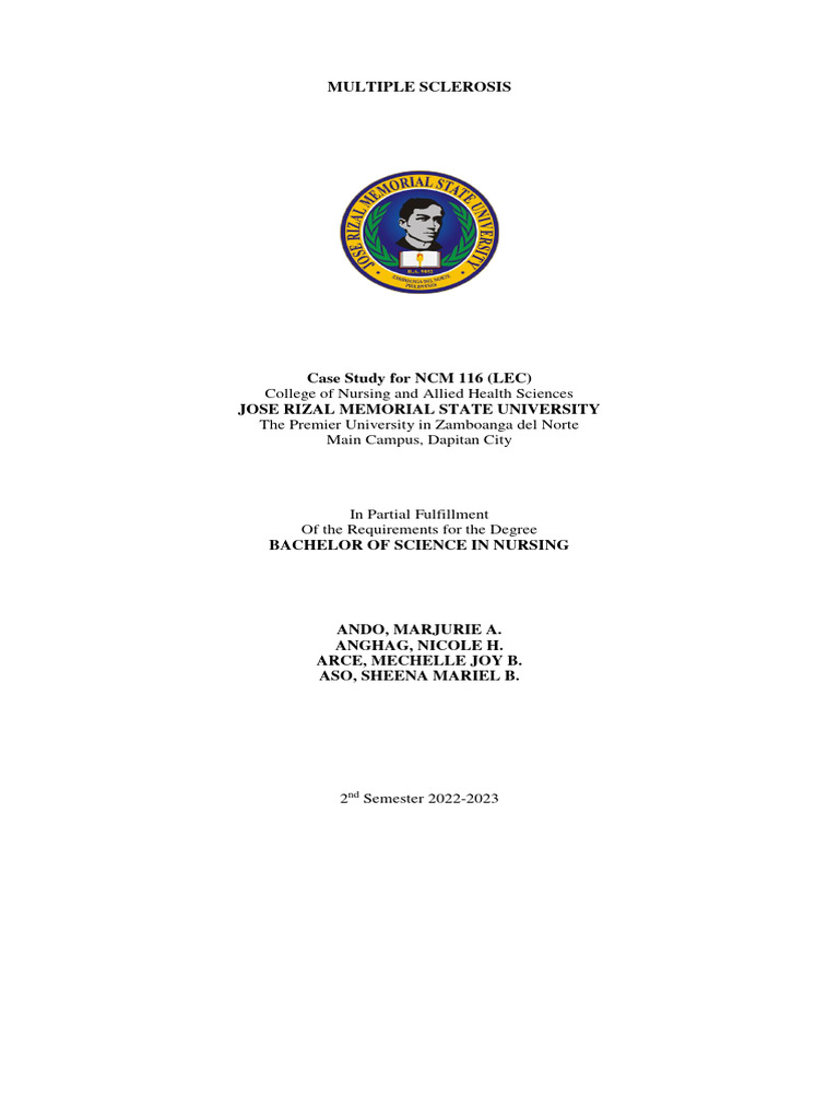 Case Study Multiple Sclerosis | PDF