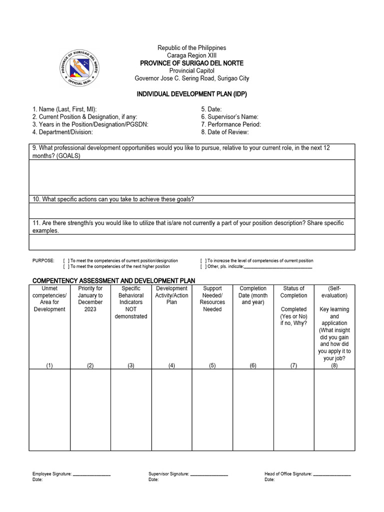 Individual Development Plan Template | PDF