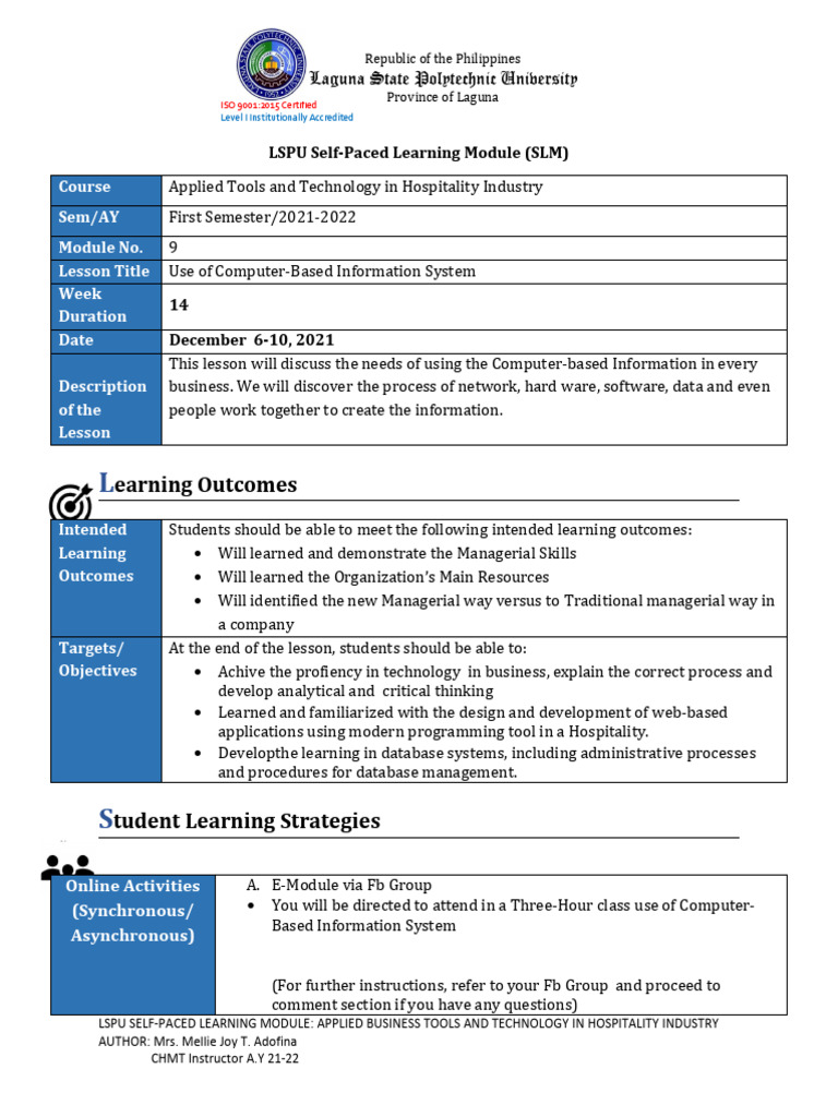 LSPU-Applied Tools-MODULE9 | PDF