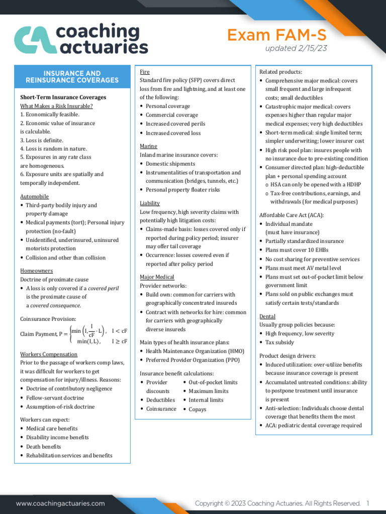 Fam-S Formula Sheet | PDF