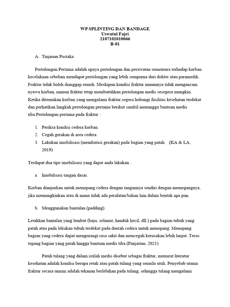 Wp Splinting Dan Bandage Pdf
