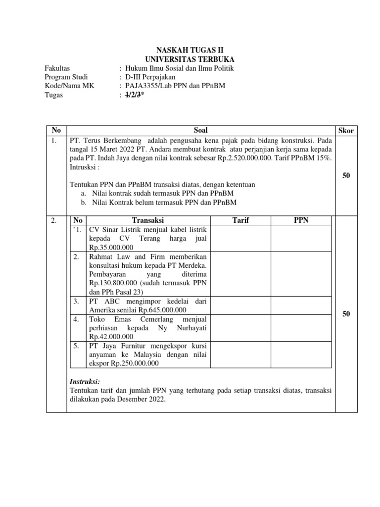 Naskah PAJA3355 Tugas2 | PDF