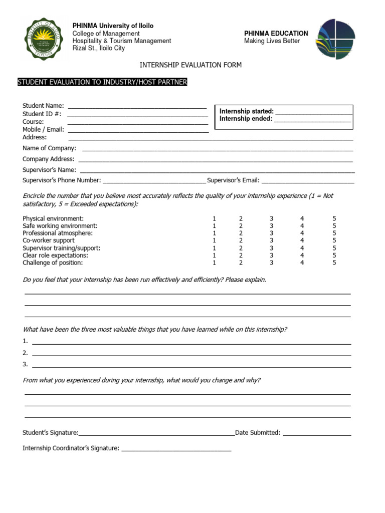 Practicum Evaluation | PDF | Career & Growth | Business