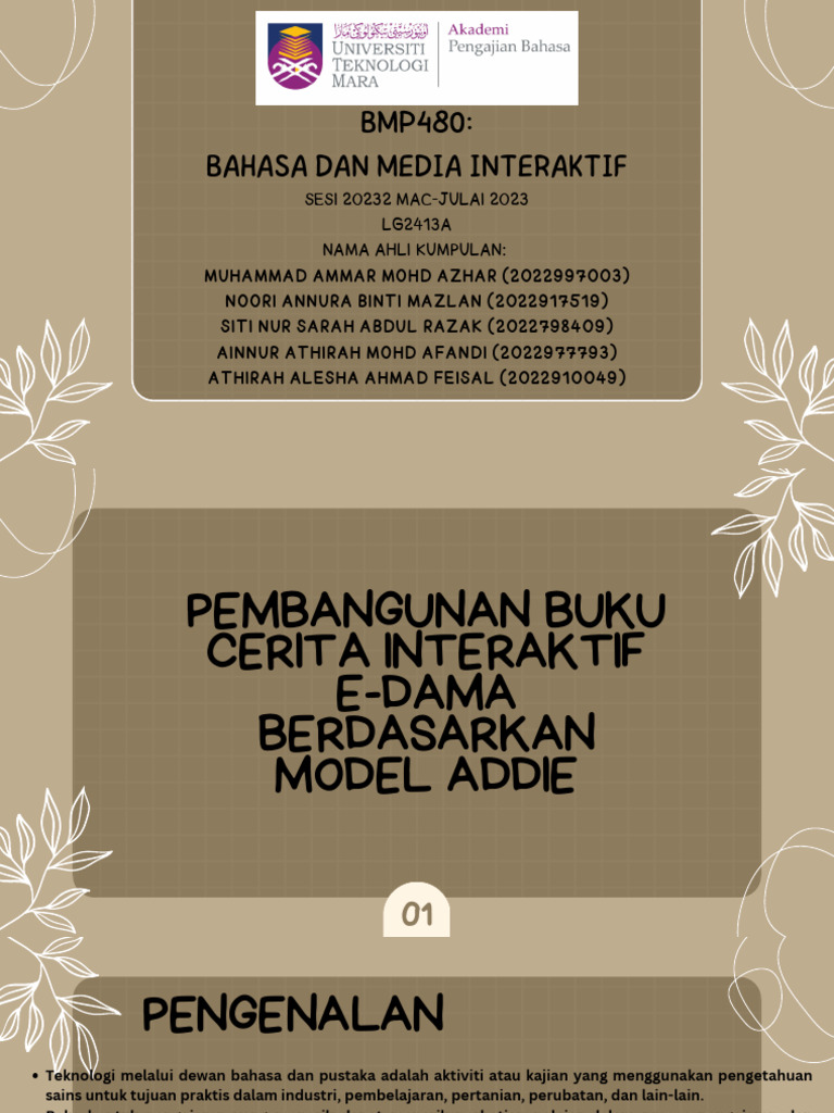 Pembangunan Buku Interaktif E-Dama Berdasarkan Model Addie | PDF