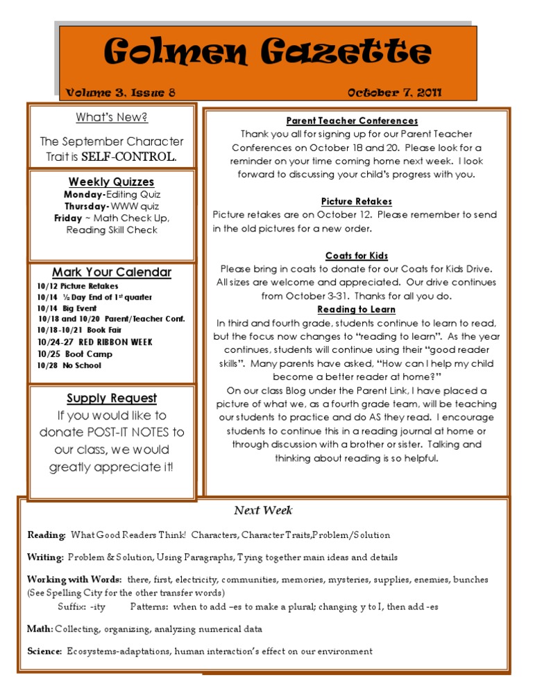 10 7 Newsletter | PDF | Social Science | Language Arts & Discipline