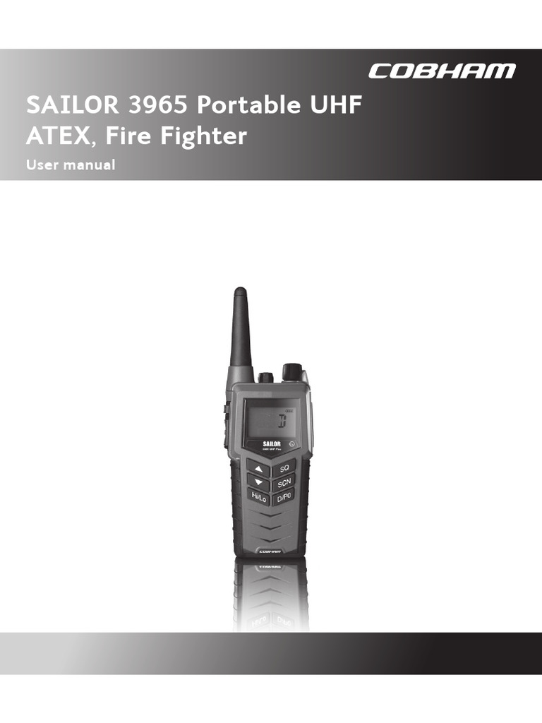Sailor 3965 Uhf Fire Fighter Atex User Manual PDF | PDF