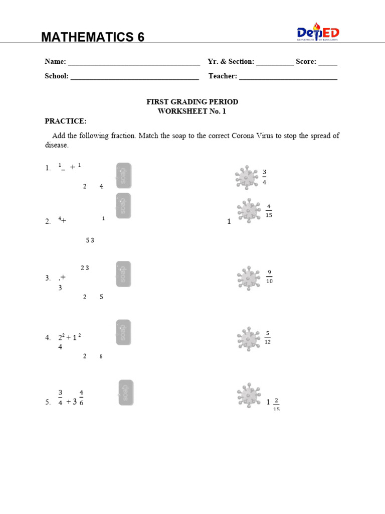 Math 6-Q1-DW1 | PDF | Teaching Methods & Materials