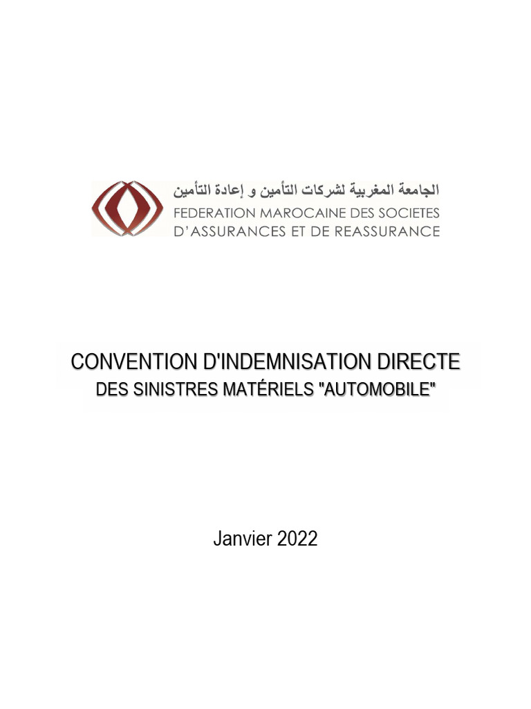 Convention D'indemnisation Directe Au Maroc Version 2022 | PDF