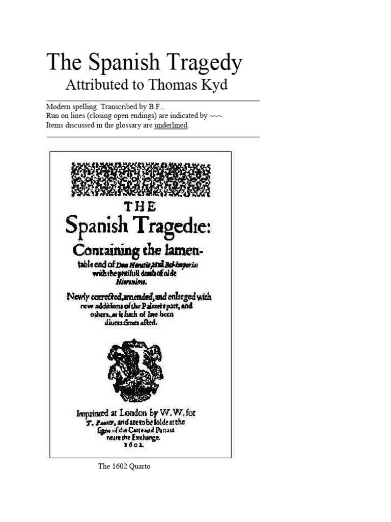 Spanish Tragedy Flues | PDF