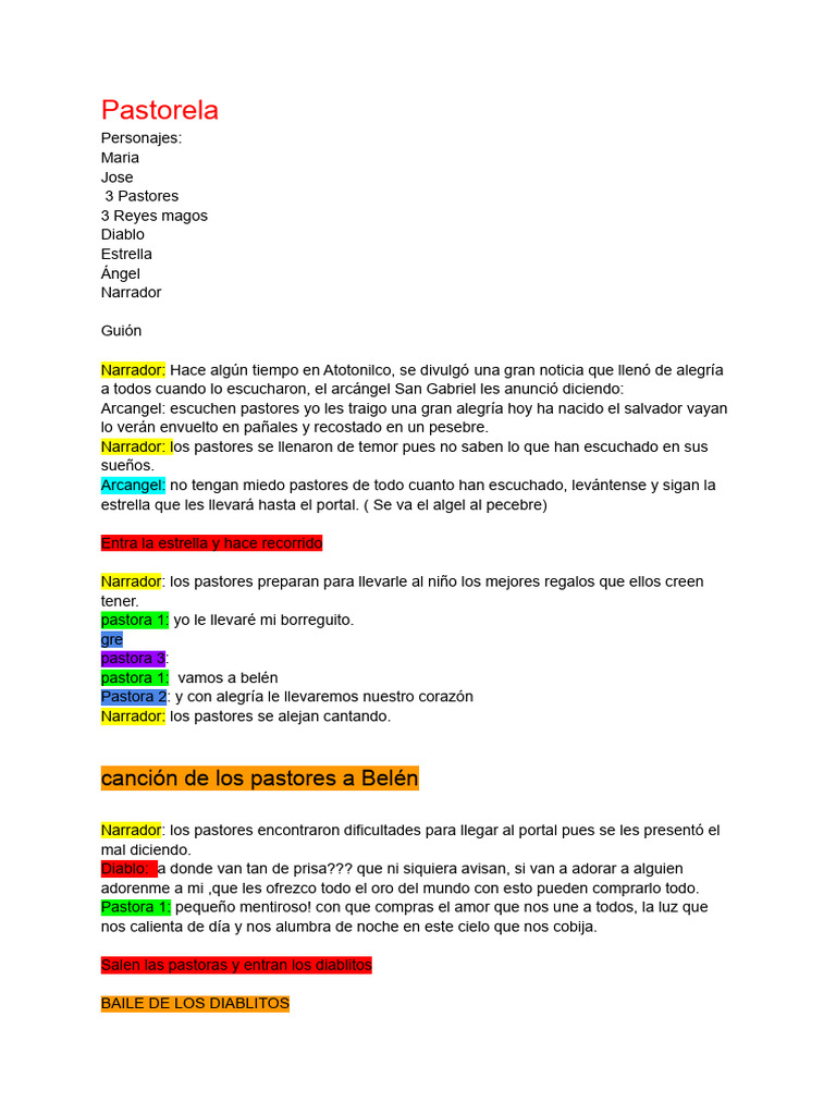 GUION Pastorela | PDF | Reyes Magos