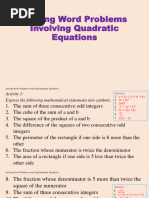 Quadratic Equations Word Problems Worksheet | PDF