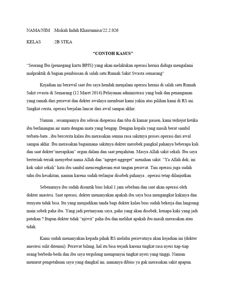 Kasus Malpraktik-2 | PDF | Kesehatan Holistik