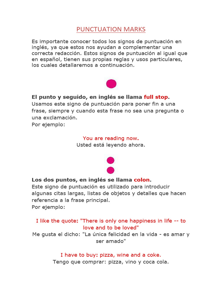 Punctuation Marks | PDF