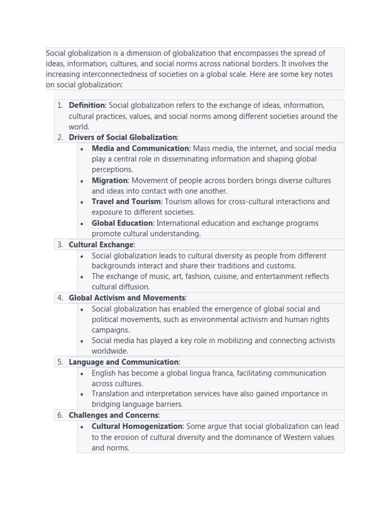 Social Globalization | PDF