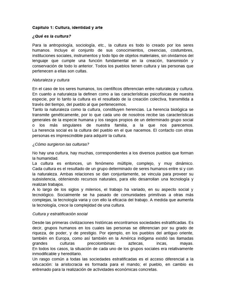 Cultura, Identidad y Arte: Un Análisis | PDF
