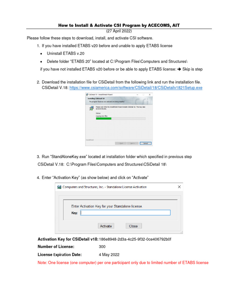 00 How To Install CSI Software For Temporary License by ACECOMS (Update ...