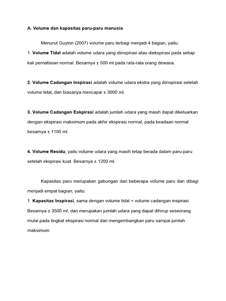 Volume Dan Kapasitas Paru2 | PDF