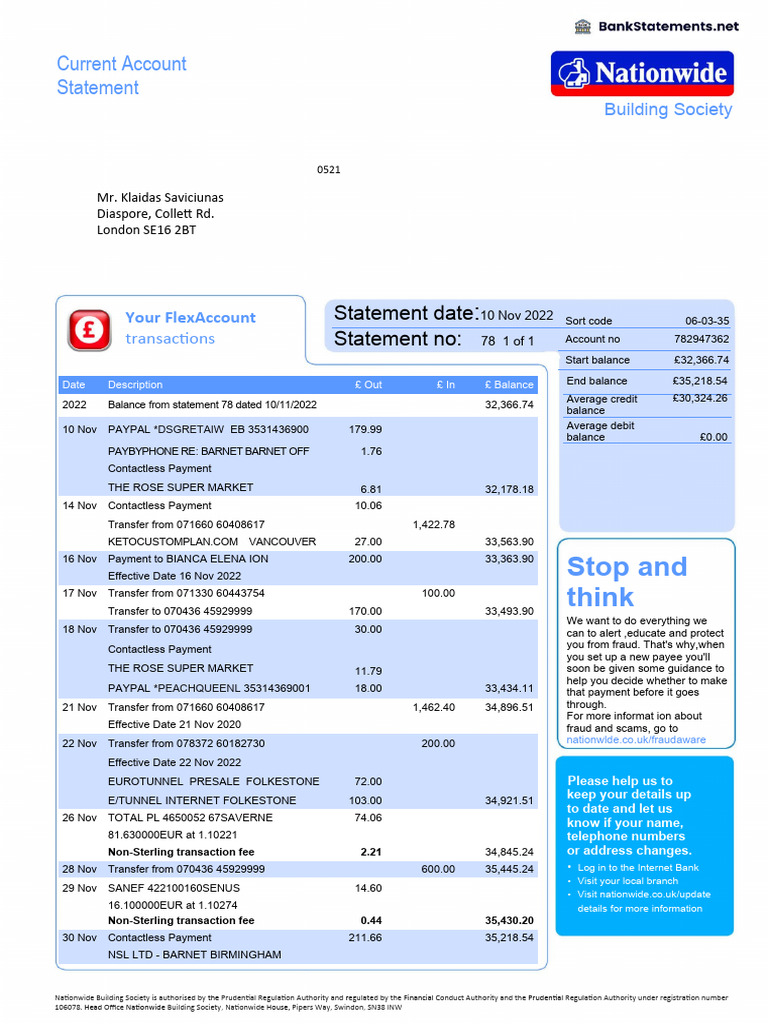 NBS Bank Statement Dec 2022 | PDF