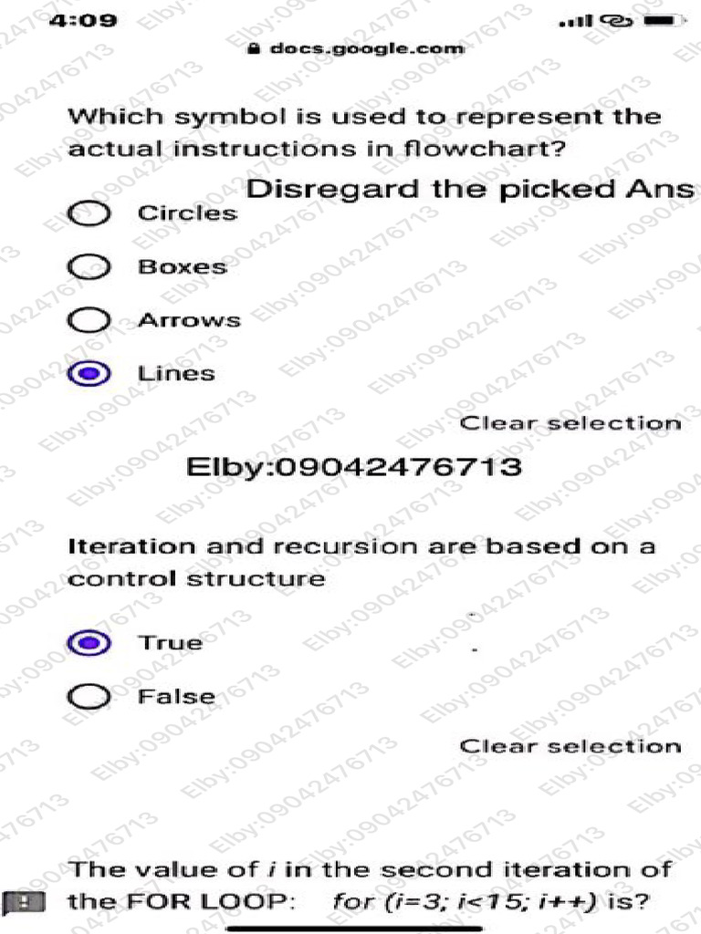 Elby's CSC 102 Past Test Questions | PDF Elby's CSC 102 Past Test Questions | PDF