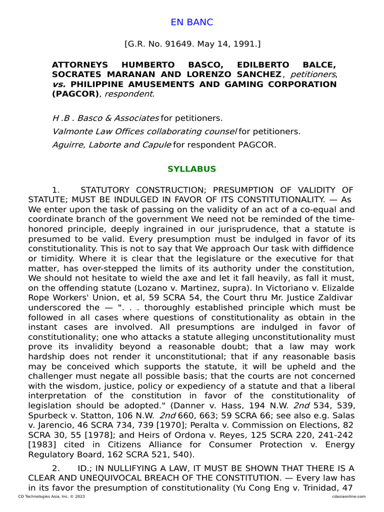 10 - Basco Vs Pagcor | PDF