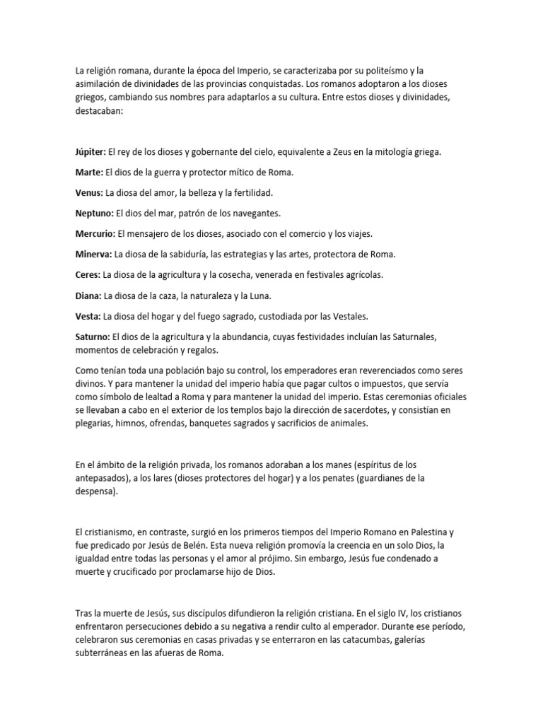 La Religión de La Antigua Roma | PDF