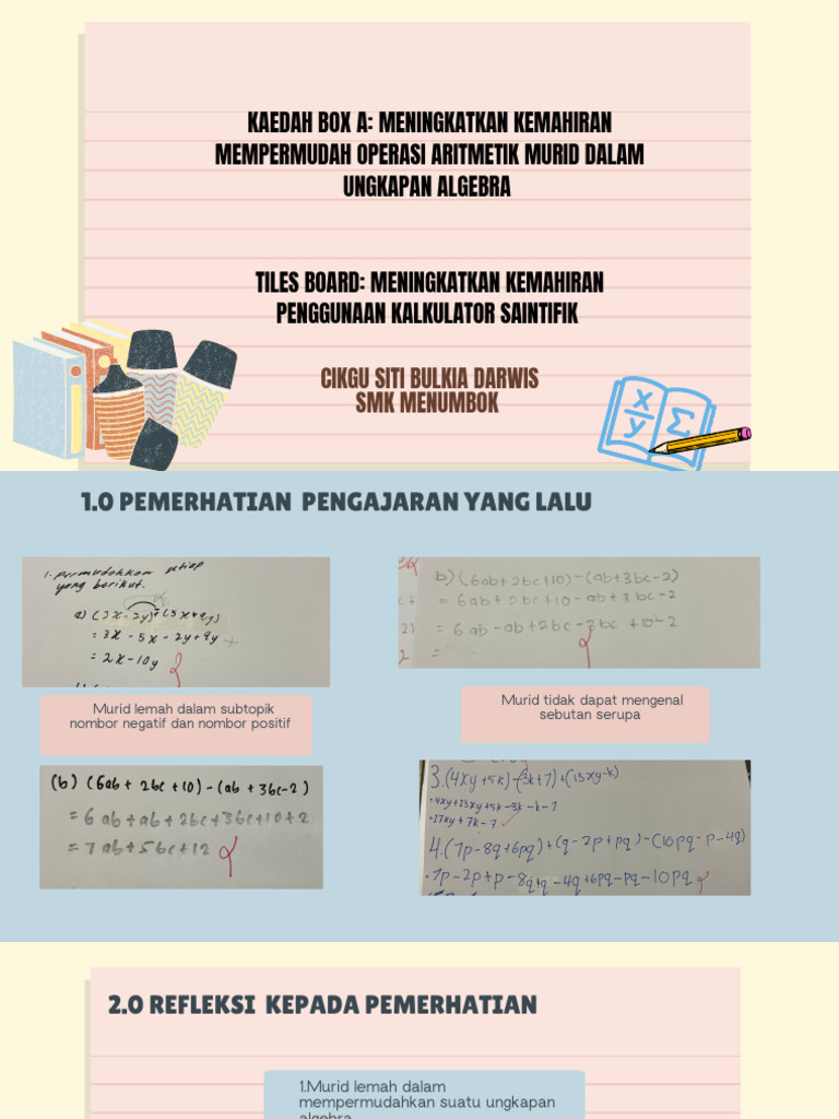 Meningkatkan Kemahiran Operasi Aritmetiktambah & Tolak Algebra ...