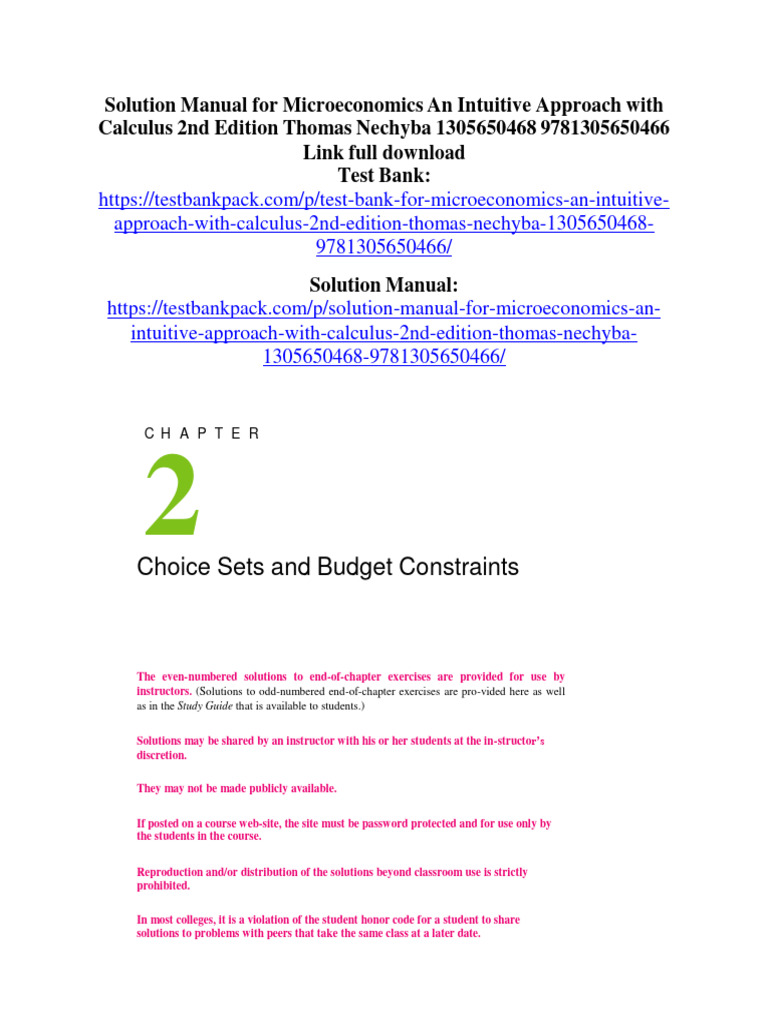Microeconomics Solution Guide | PDF