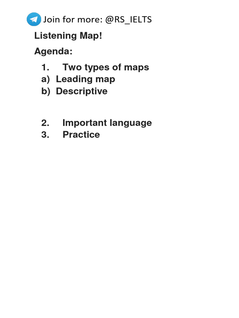 (@RS - IELTS) Listening Map | PDF | Vocabulary | Preposition And ...