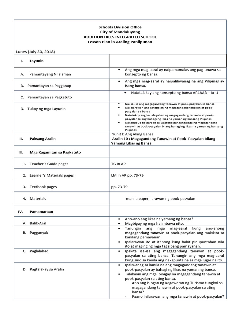 AP 4 Aralin 10 | PDF