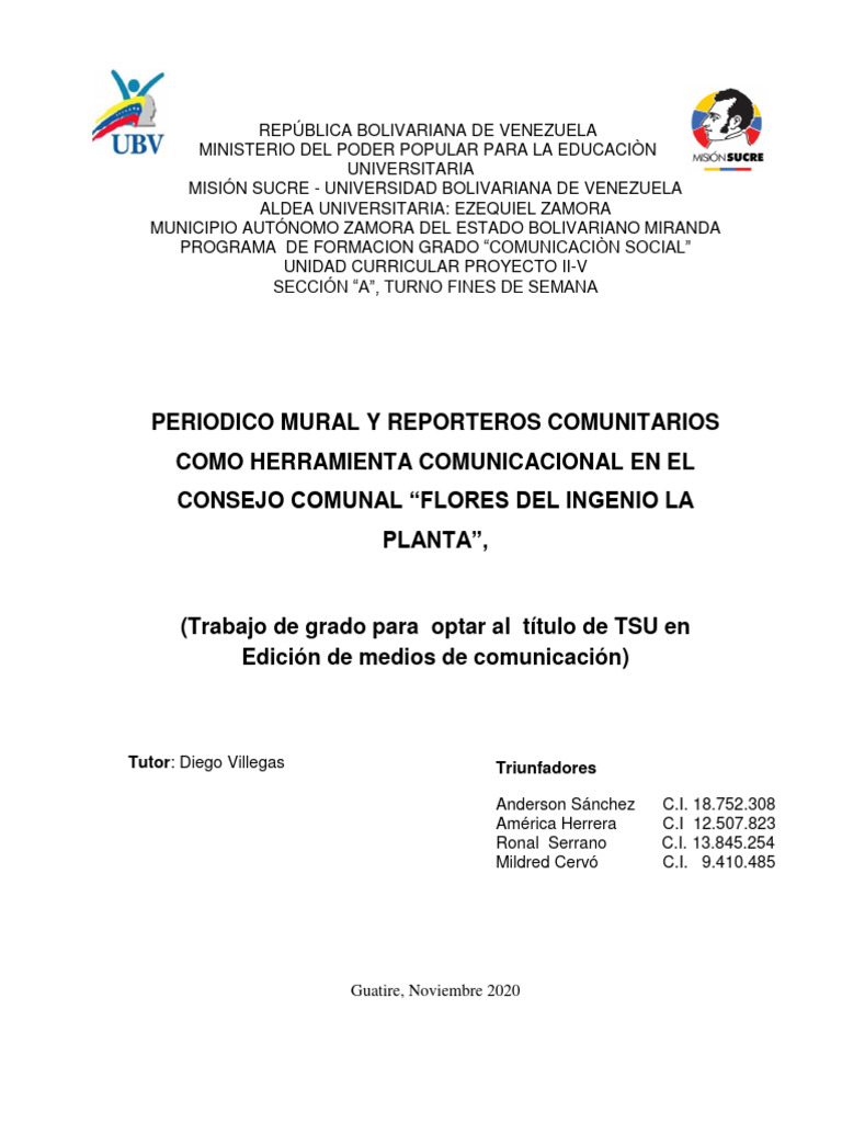 Proyecto Final TSU 2020 | PDF