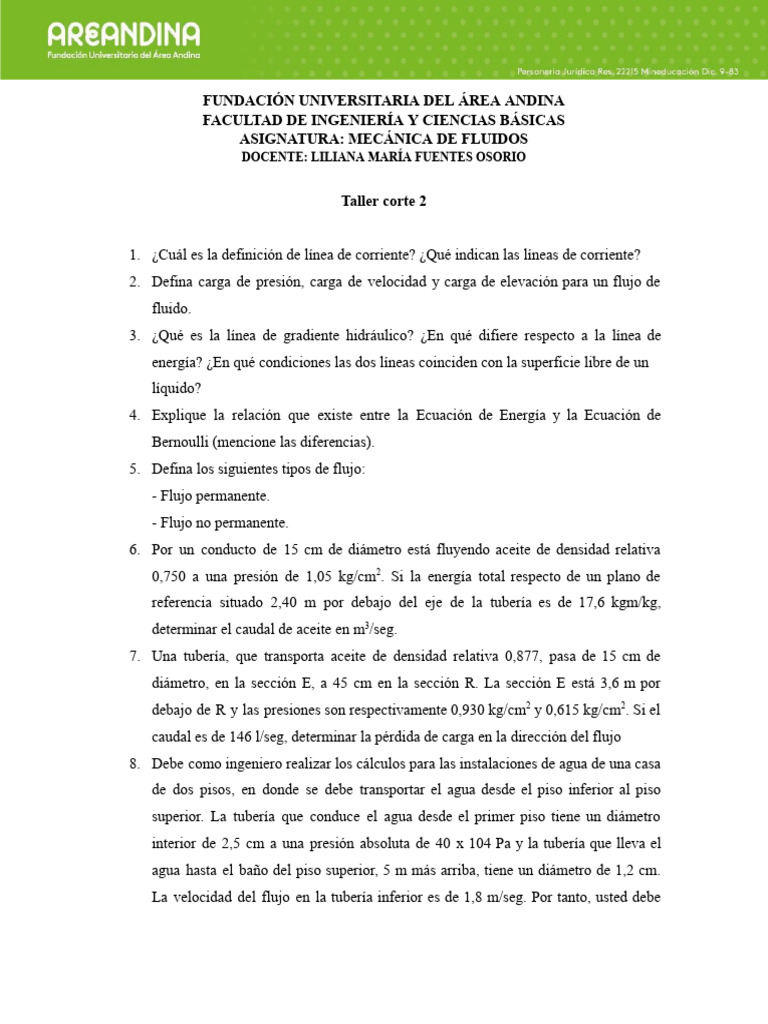 Taller 2 - Ejercicios | PDF