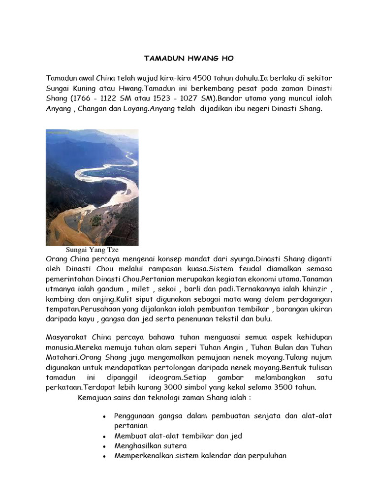 Tamadun Hwang Ho | PDF