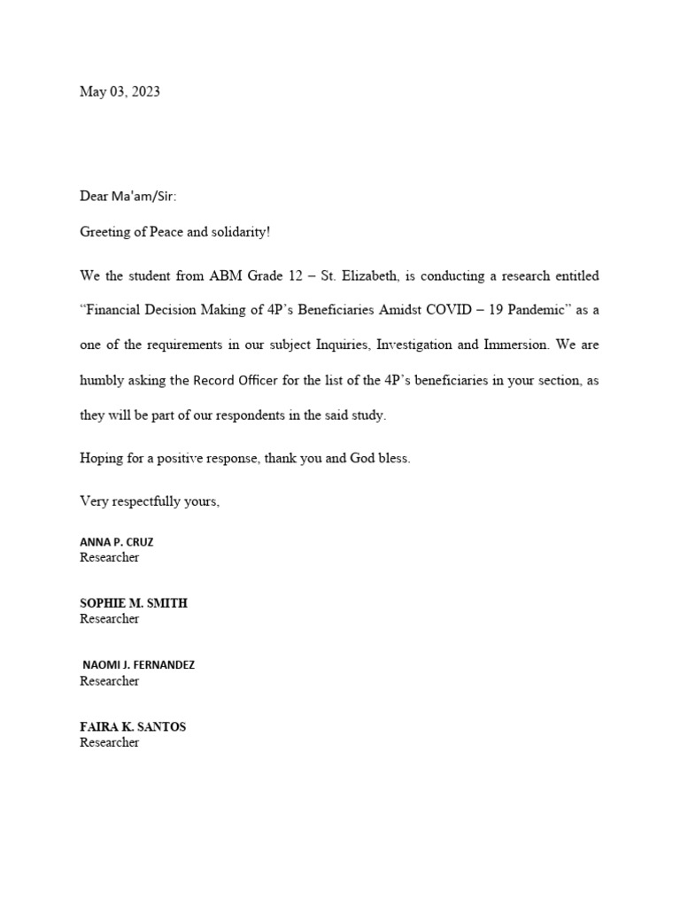 Request Letter | PDF