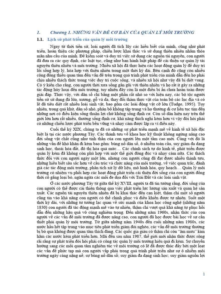 QUAN LY MOI TRUONG - Giáo Trình | PDF