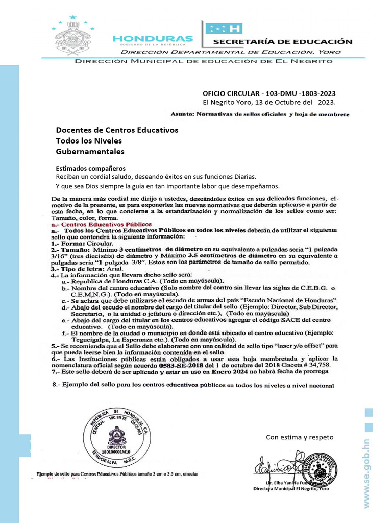 Oficio Circular 104 | PDF