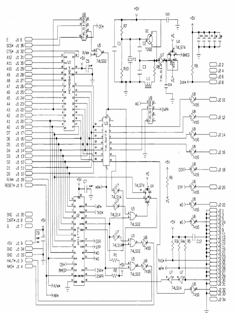 Color Computer Disk Cart FD501 Schematic (Tandy) | PDF
