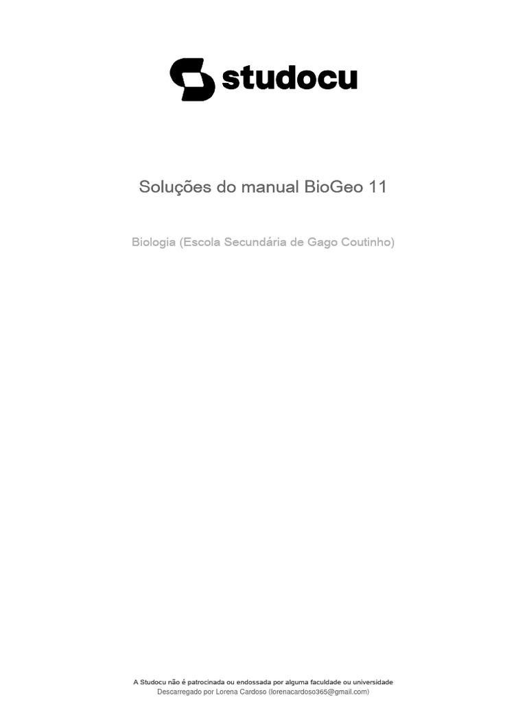 Solucoes Do Manual Biogeo 11 | PDF | Ciências e Matemática