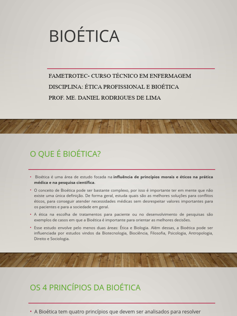 Bioética | PDF | Bioética | Enfermagem