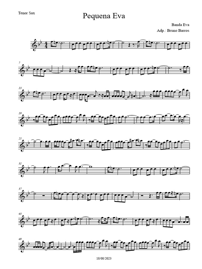 Eva - Banda - Tenor Sax | PDF